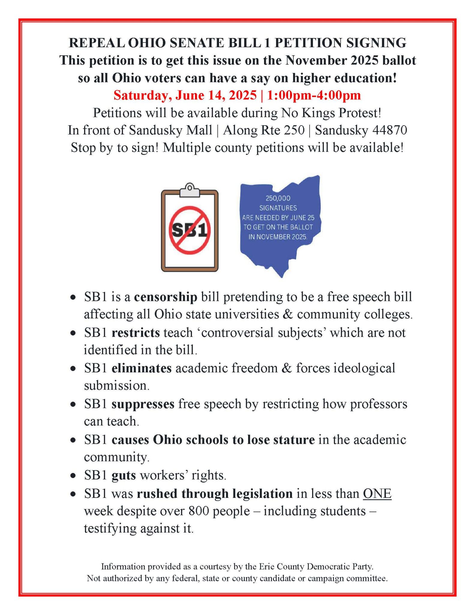 No Kings! Mass National Protest! Sign SB1 Repeal Petition! Saturday, 6. ...